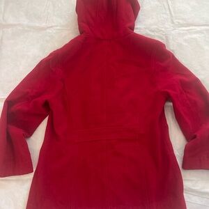 Covington | Jackets & Coats | Covington Red Hooded Peacoat Wool Blend ...